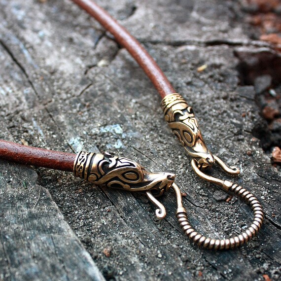 Handmade Genuine Leather Necklaces Braided Round Three Colors