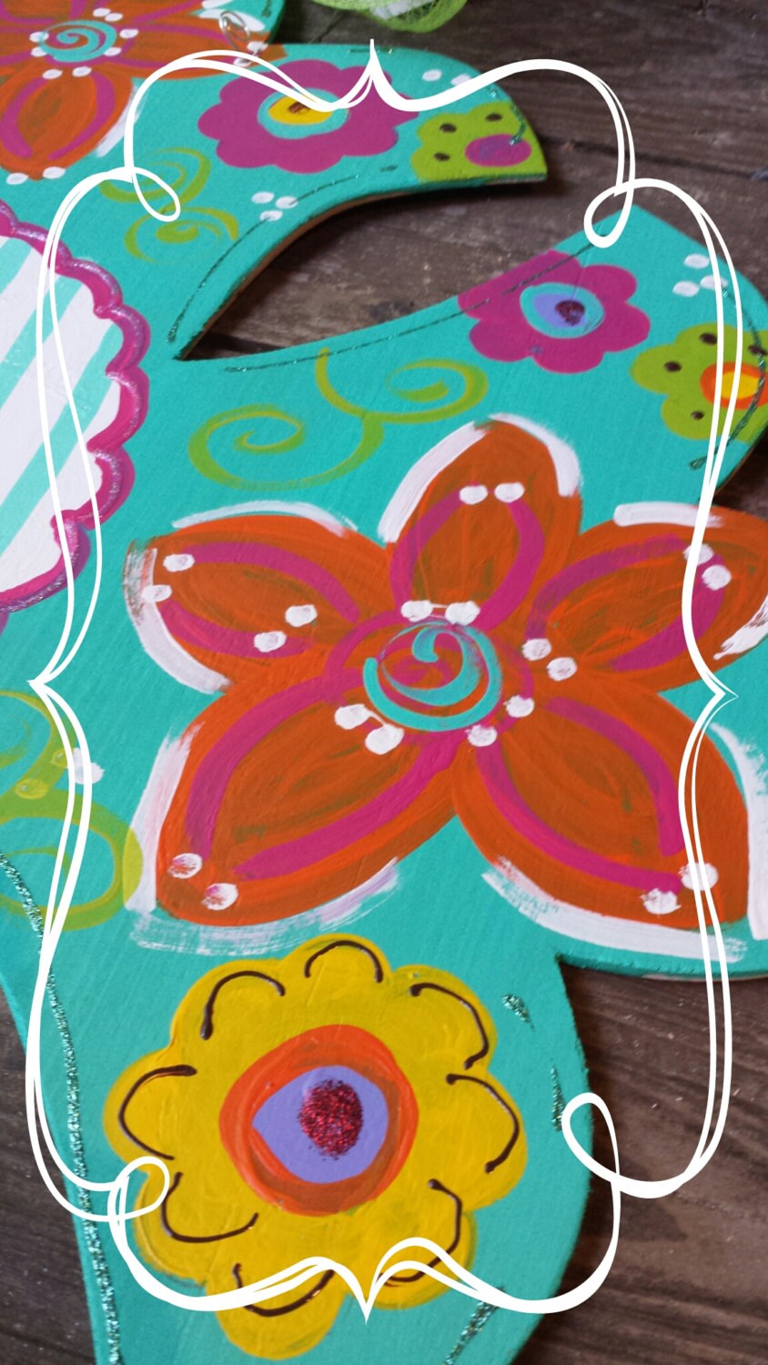 Custom Spring Colorful Monogram Initial by SimplyShabbyByBella