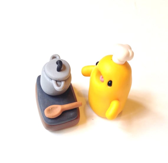 Miniature Cute Little Kitchen Chef Polymer Clay Fimo