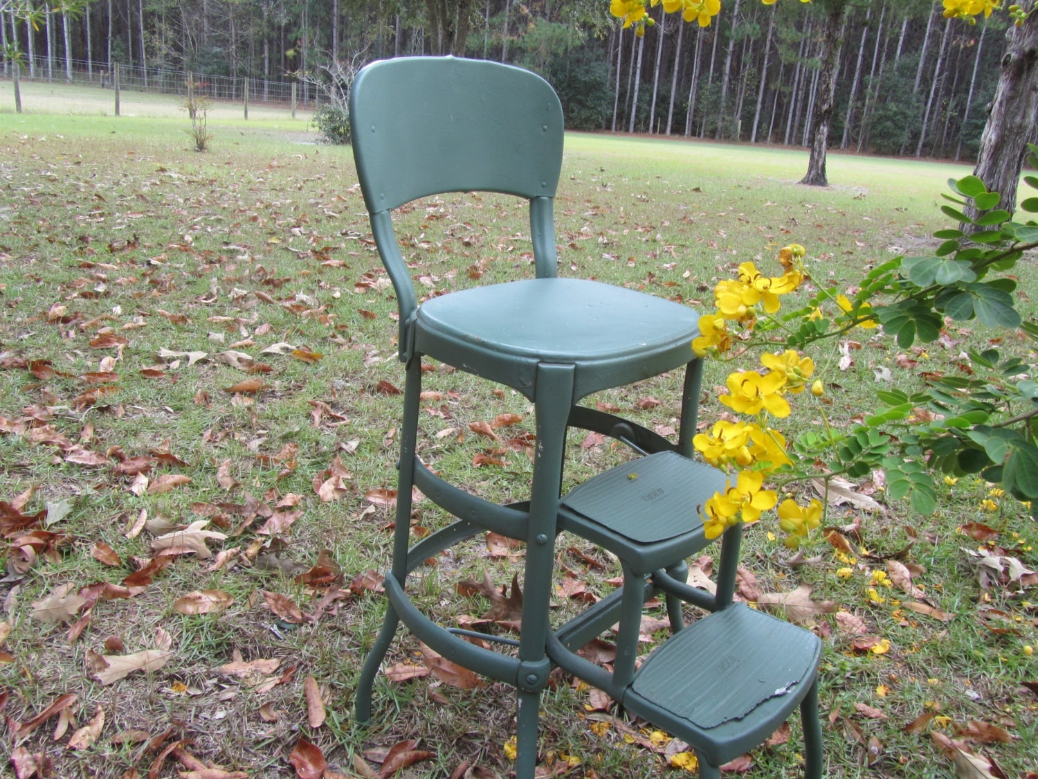 Vintage Cosco Metal Step Stool, Step chair, Stool Step Ladder, Folding ...