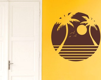 Sunset vinyl decal | Etsy