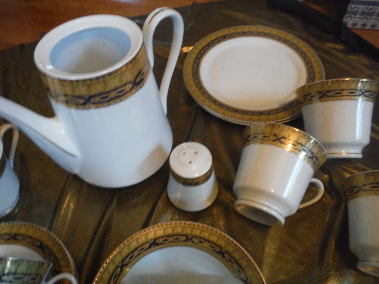 Vintage IMPERIAL ITALIAN Design fine China COBALT Blue china 15 piece ...