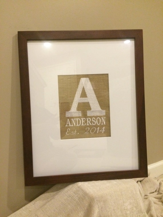 Items similar to Personalized. Embroidered Signature Mat with Dark ...