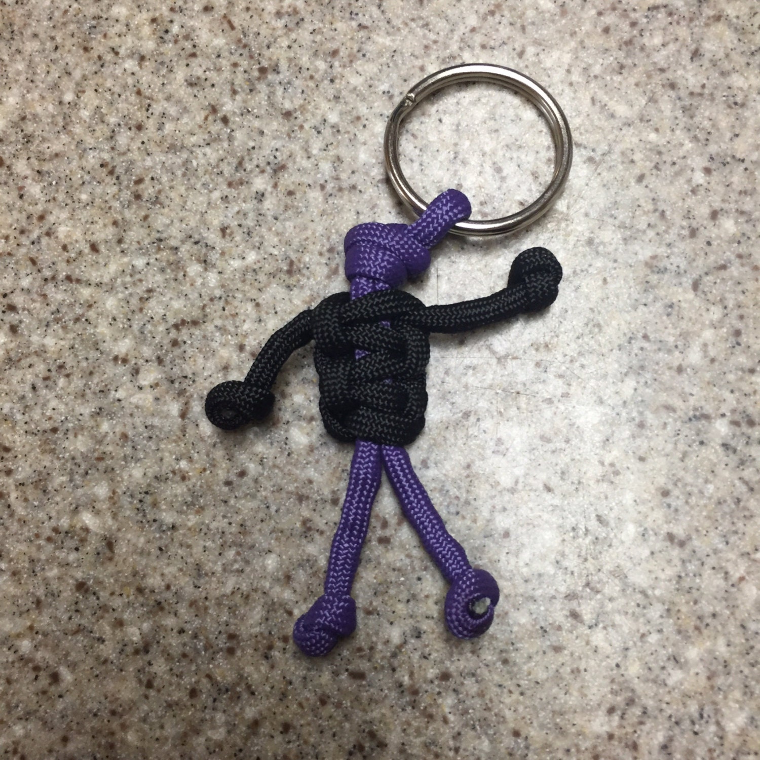 Purple and Black Paracord Person Keychain by HoneybeeKink on Etsy