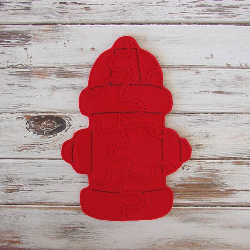 Fire hydrant Kids Puzzle Felt Firefighter by AnnsCraftHouse
