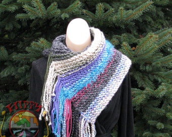 Loom knit shawl | Etsy