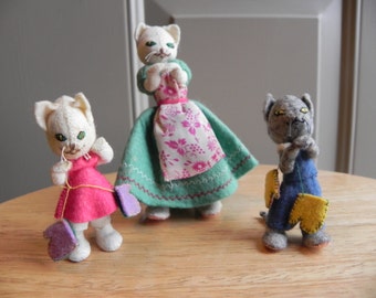 BAPS Felt Dolls German Storybook 2 Kittens Who Lost Mittens and Mama ...