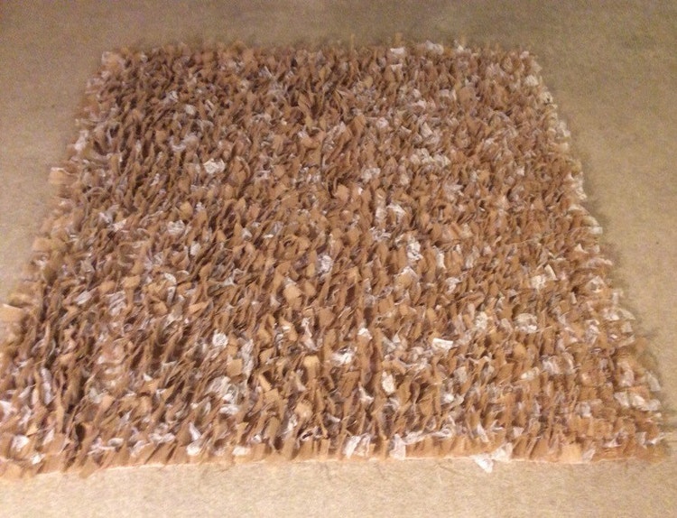 Large Burlap Rug Rag Rug Burlap and Lace by TheThreadingHouse