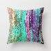 Beautiful Throw Pillow teal and purple mosaic teal