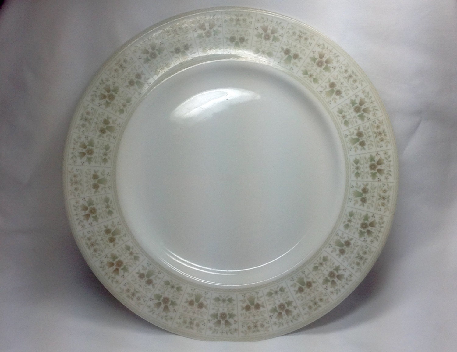 Vintage Royal Doulton Samarra Pattern England Dinner Plate Dish Green ...