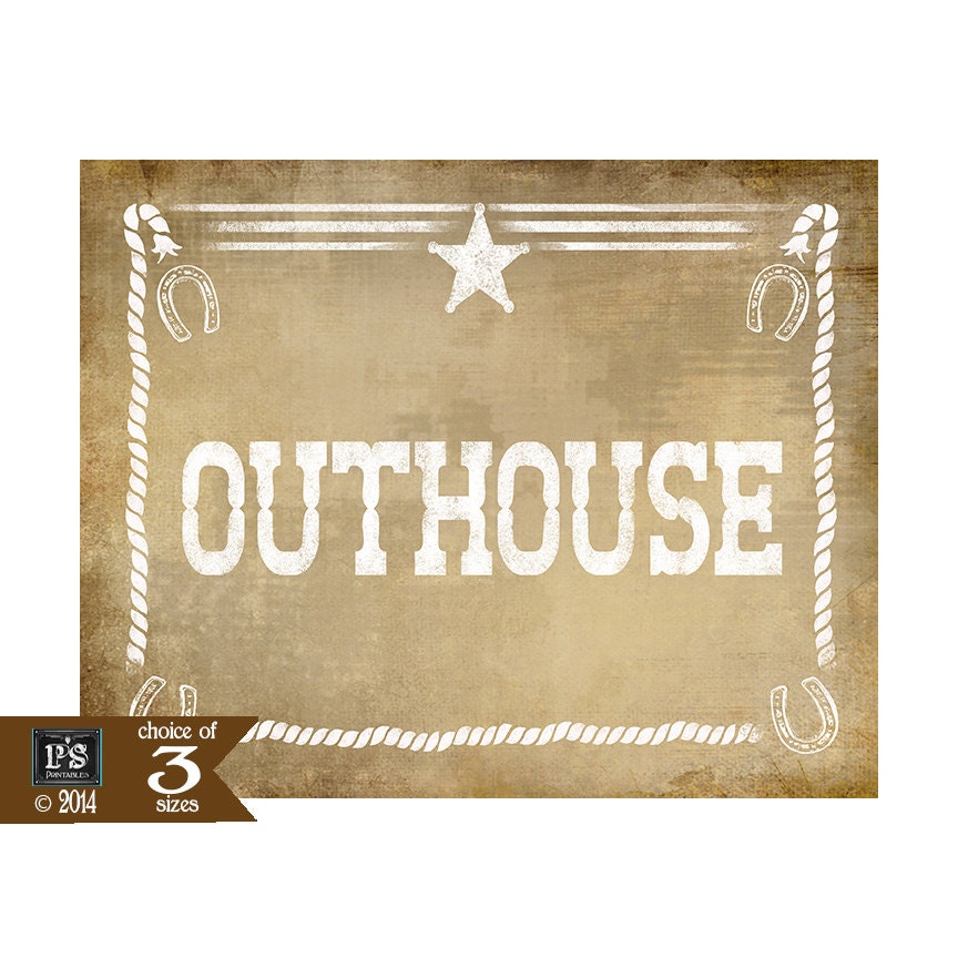 Western Themed Bathroom Outhouse signs Vintage Style