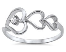 Popular items for triple heart ring on Etsy
