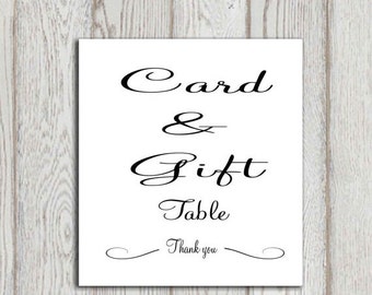Card and gift table print Wedding gift table sign Bridal shower gift ...
