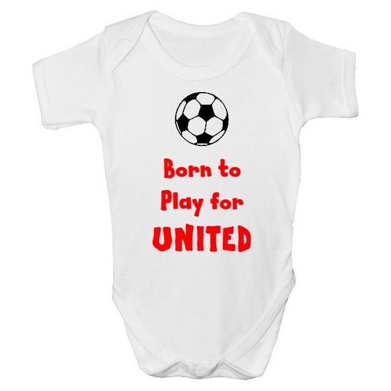 Manchester United Funny Baby Grow with FREE P&P Made from