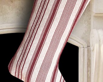 Red Christmas Stocking, Red Stocking, Red Christmas, French Christmas ...