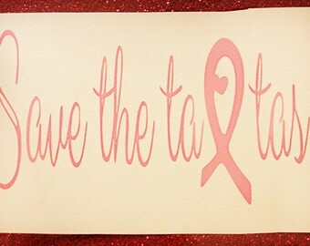 Breast Cancer Ribbon Save the tatas Decal