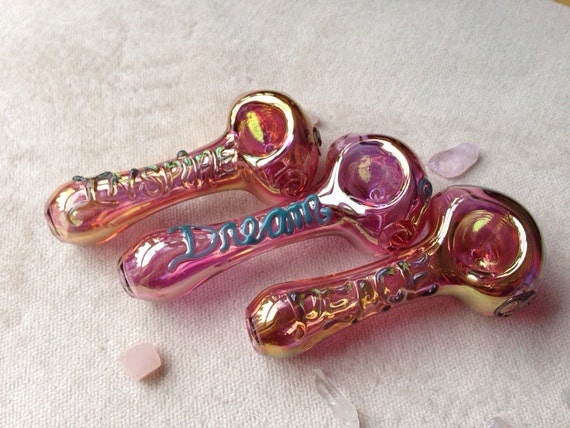 Items Similar To Positive Vibration Glass Pink Pipes On Etsy