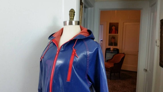 80s Members Only Rainjacket with Hood M