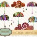 Collage Scrapbook Umbrellas and Parasols Clip art Rainy Day