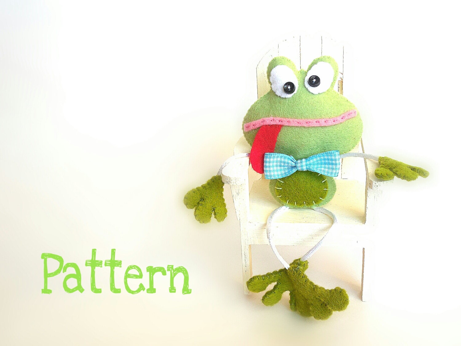 Skinny Frog-PDF sewing pattern-Cute Frog toy-DIY-Handmade