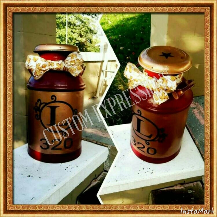 Decals for milk cans decals with monogram by CustomExpressionsLLC