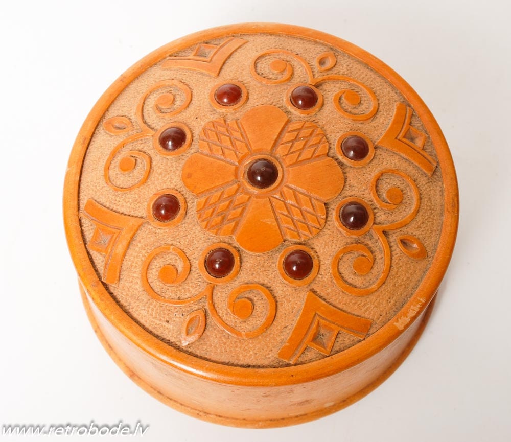 Vintage Wooden Box embellished with hand carved decor and pressed ...