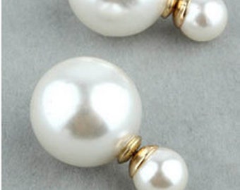Double pearl Earrings,Double pearl earrings, Mise en earrings ...
