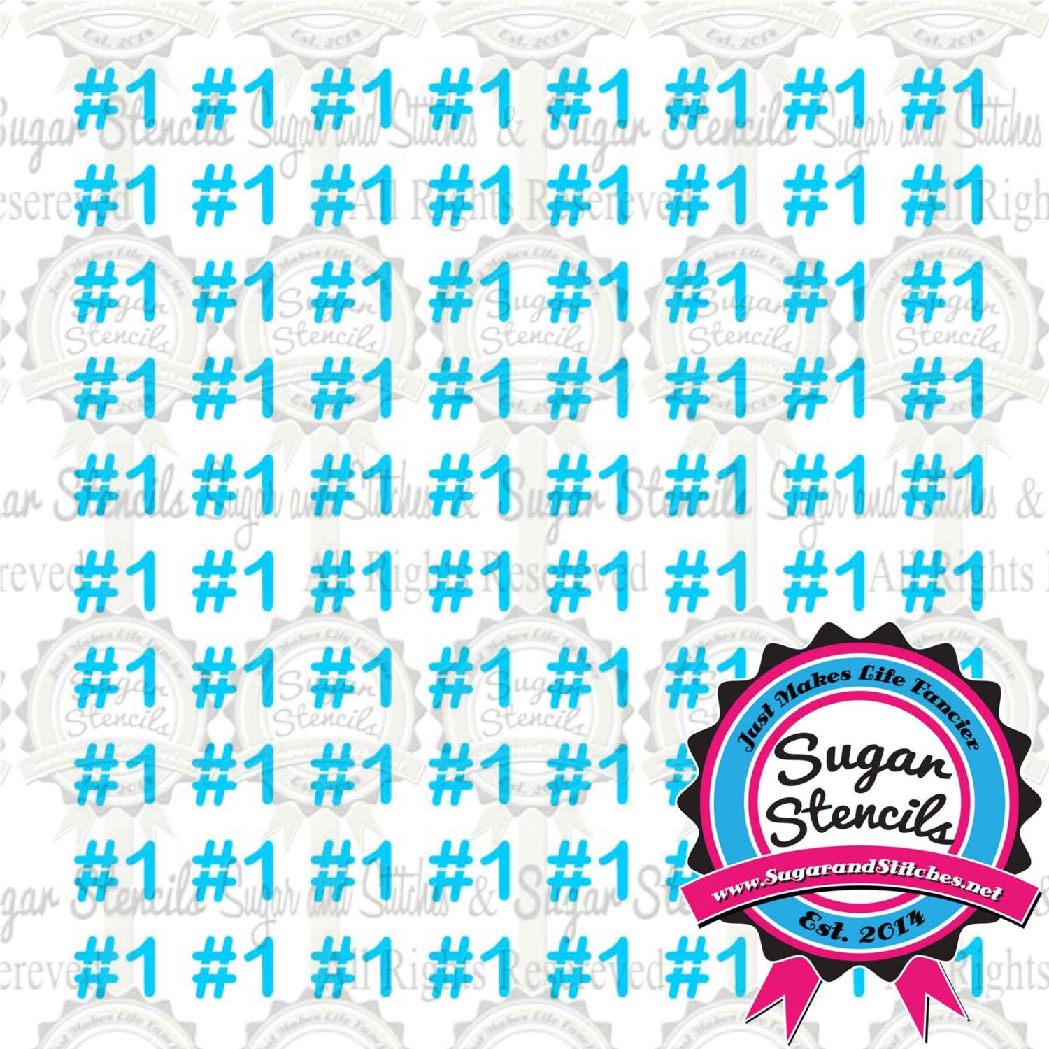 Hashtag Number One Stencil by SugarStencils on Etsy