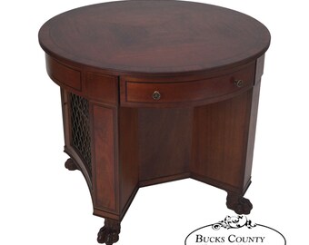 Custom Regency Style Rosewood Round Library Table Writing Desk