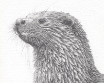 Popular items for otter drawing on Etsy