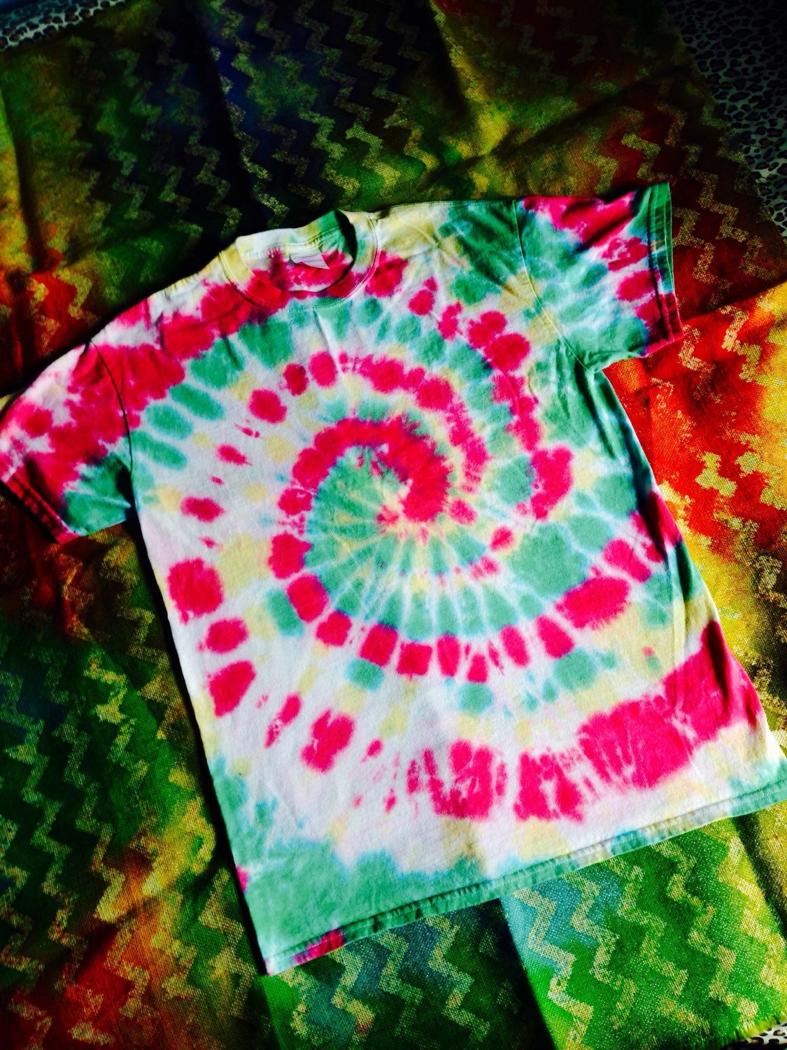 Rasta Tie Dye Shirt Handmade Rasta Spiral Tie By Beachbumtiedye