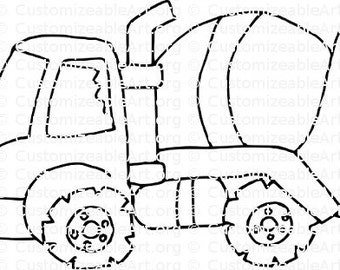 Truck Clipart Digital Stamps Digi Stamps Printable Line Art ...