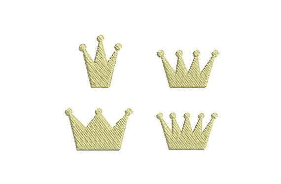 Mini Crown Machine Embroidery Design - 4 Designs by 3 Sizes