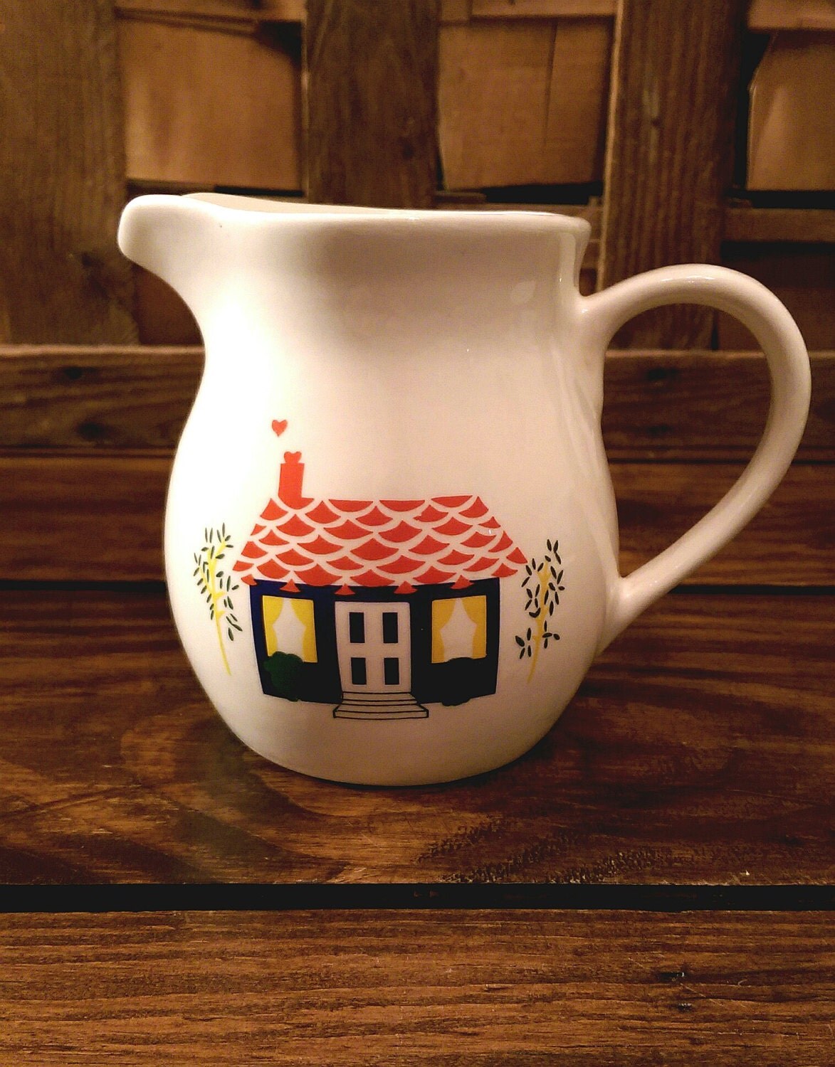 Cute Little White Vintage Home Sweet Home Pitcher – Haute Juice