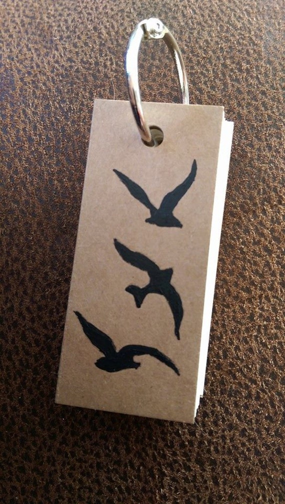 Items similar to Hand Painted Crow/Raven Illustrated Mini Notepad ...