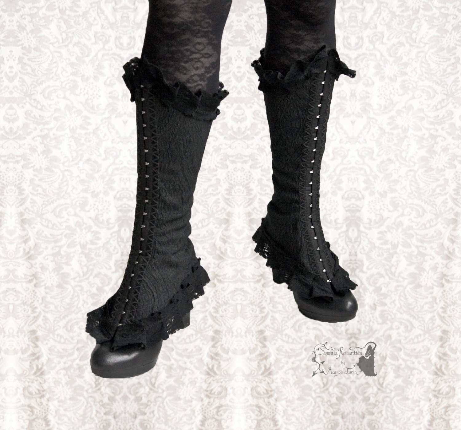 Victorian inspired spats Steampunk black spats by SomniaRomantica
