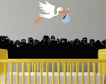 Popular items for stork decal on Etsy
