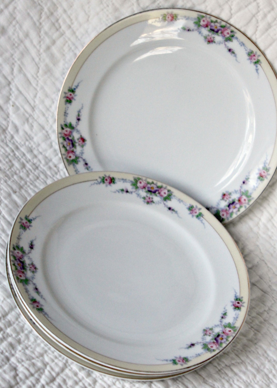 Vintage Meito China Salad Plate Buffalo Pattern Hand-Painted Japan ...