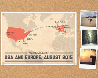 Personalised USA Road Trip Map DIY printable poster
