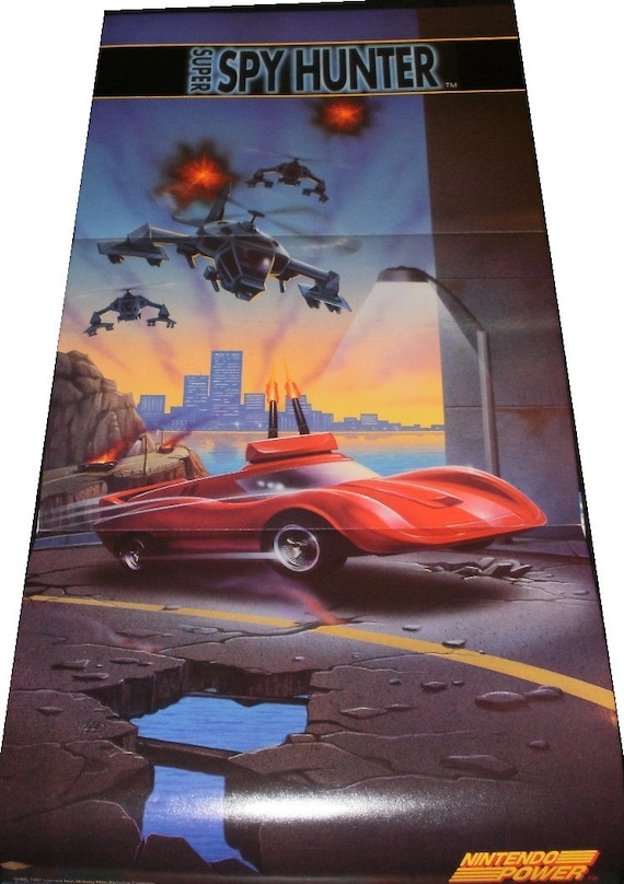 1991 Super Spy Hunter NES Nintendo Video Game Poster