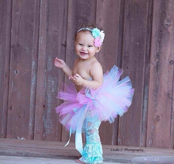 Baby Tutu Pink and Aqua Tutu Newborn Tutu Photo Prop Smash