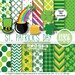 St. Patrick's Day Digital Paper and Clip art by LagartixaShop