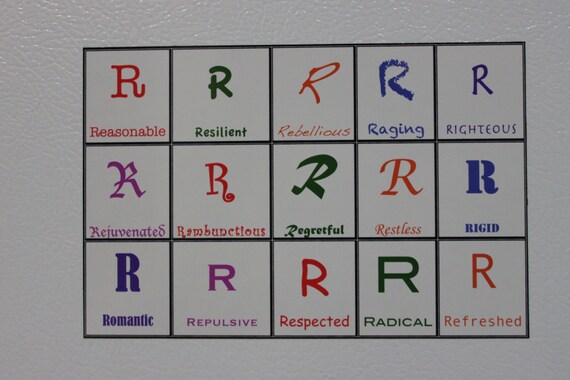 Items similar to Initial R Emoticon Feeling Emotion Mood Chart Magnet ...