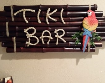 Tiki bar signs, made from bamboo. All hand made.
