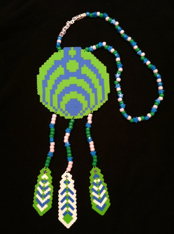 Items similar to Bassnectar Dream Catcher Perler Necklace on Etsy