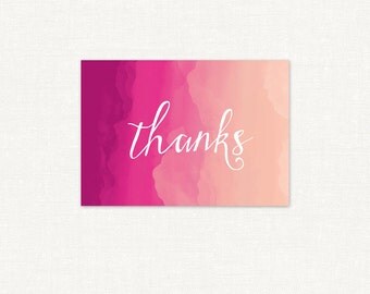 Watercolor thank you | Etsy