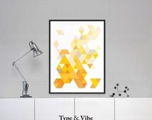 Popular items for orange wall art on Etsy