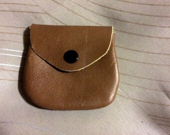 Leather coin purse, small coin purse, tan coin purse, tan small coin ...