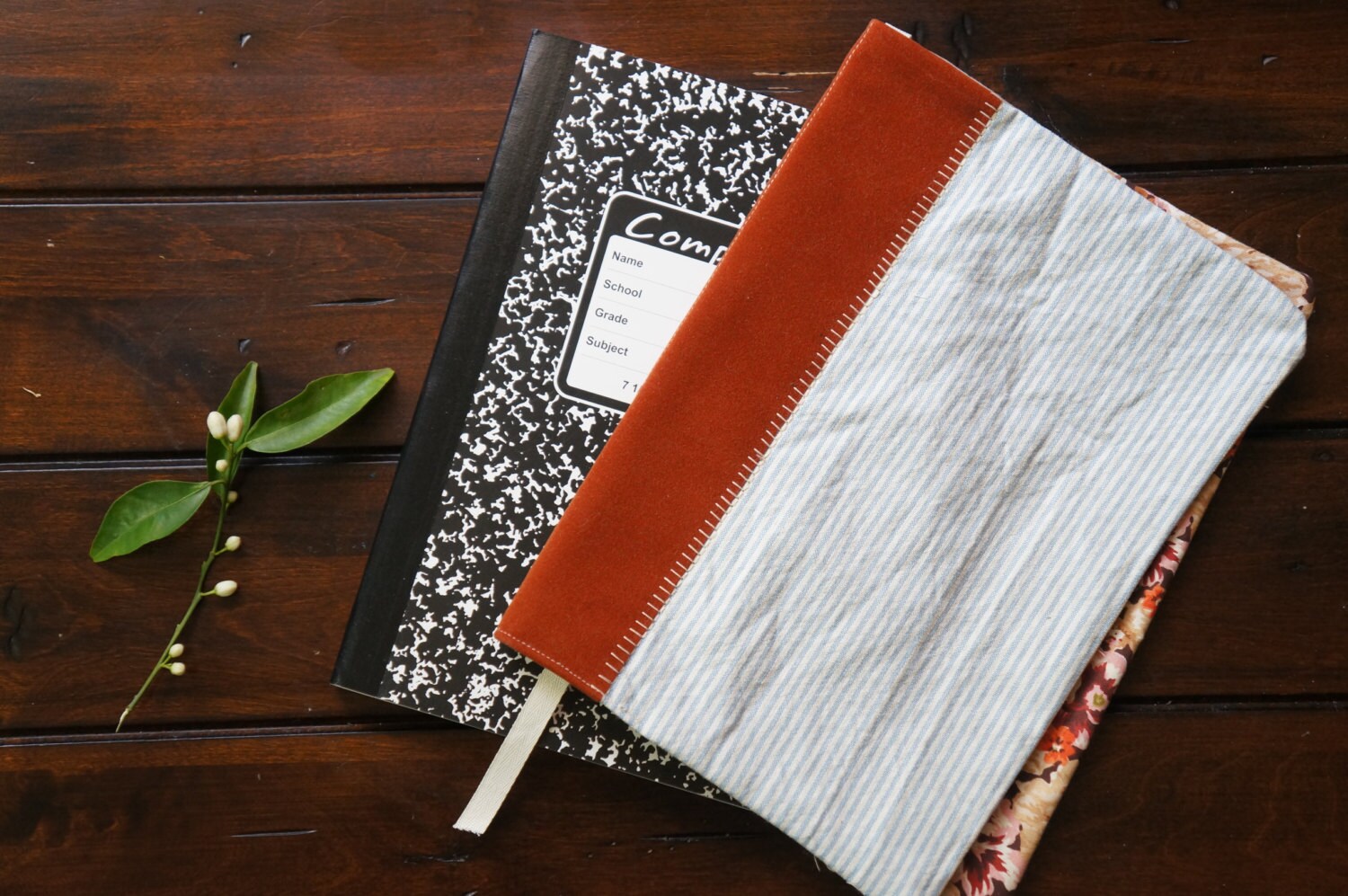 Fabric Cover For Composition Notebook Personalized By Brendamade
