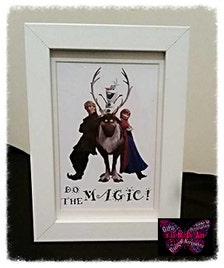 Frozen Anna Sven Hans Inspired Framed Keepsake Silver Foil Gift
